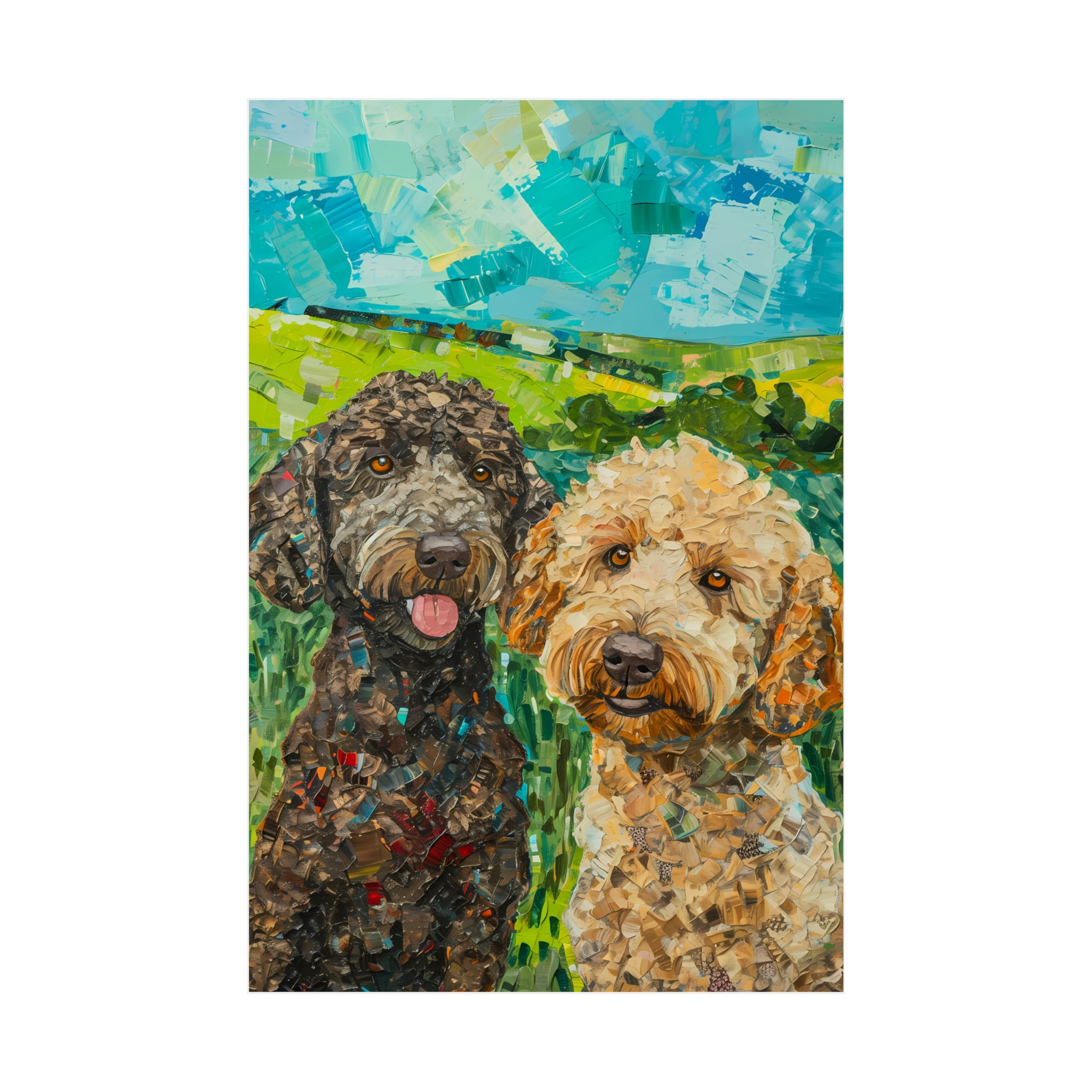 Labradoodle Poster, Fine Art of 2 Labradoodles, Art Labradoodles ...
