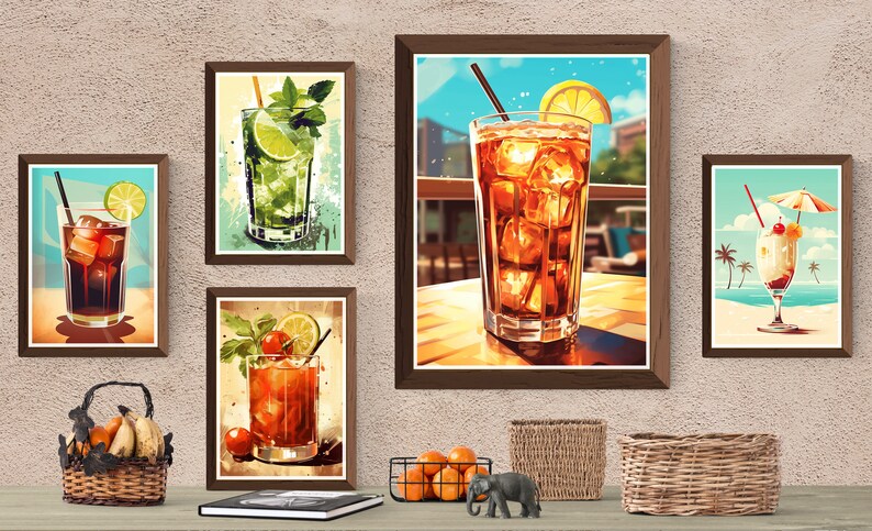 50 Digital Print Cocktails for Posters, Wall Frames - Etsy