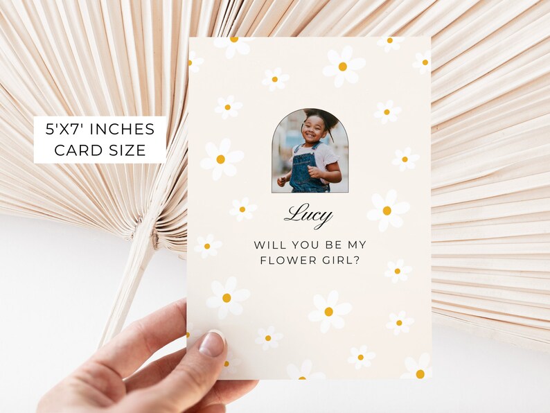 Editable Flower Girl Proposal Card Template, Canva (digital Download ...