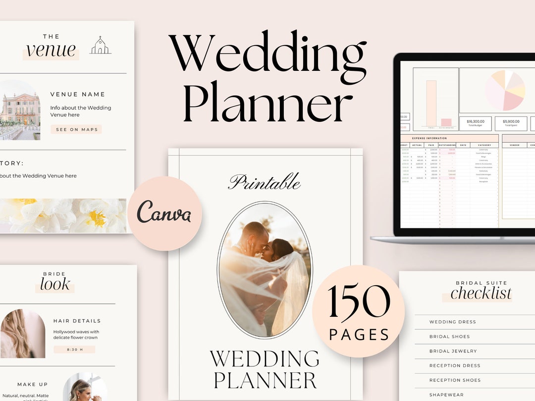Wedding Planner Book Template Wedding Checklist Wedding Budget Template Wedding Organizer - Etsy