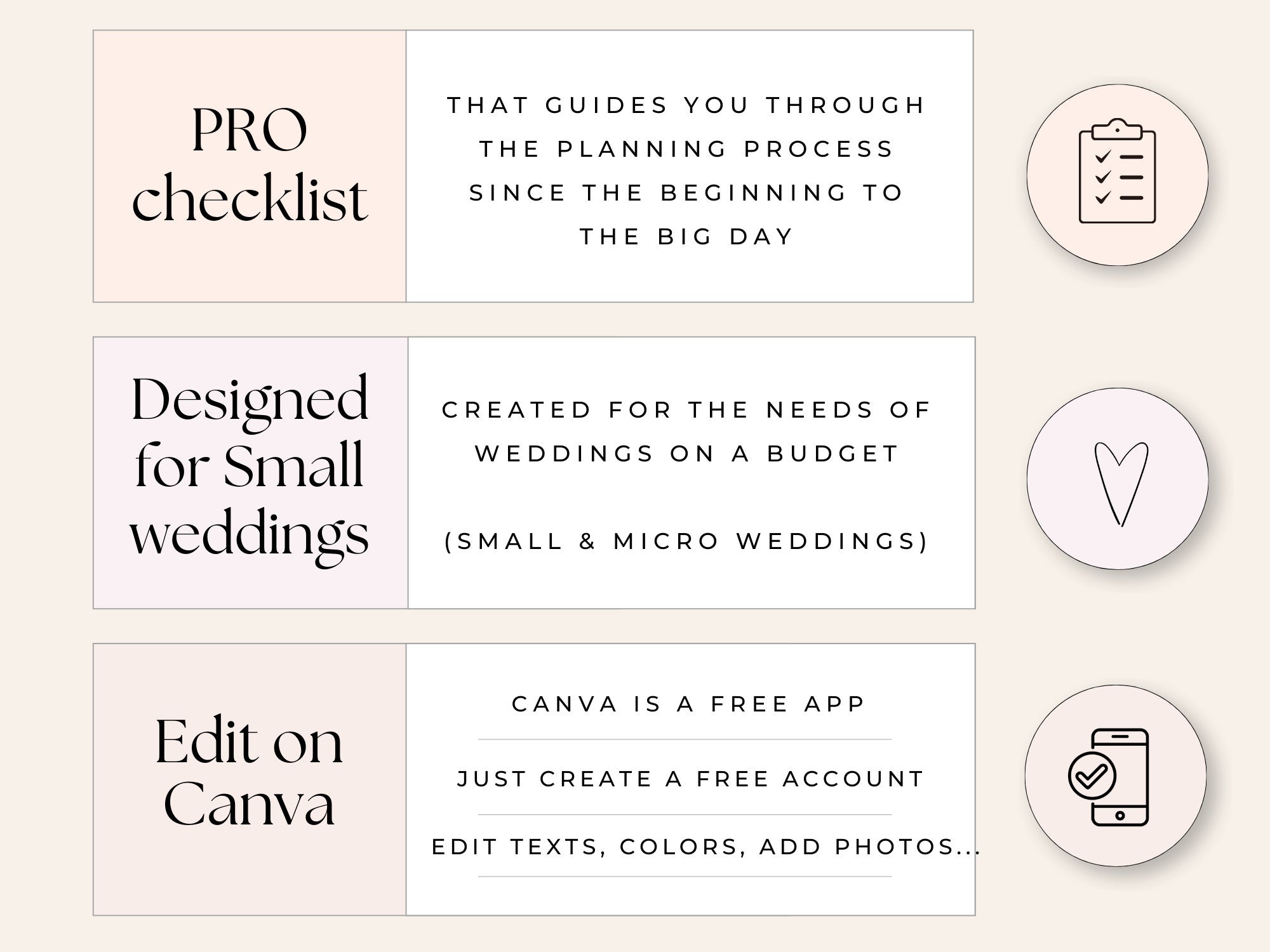 Small Wedding Planner Micro Wedding Planner Wedding Checklist Wedding ...