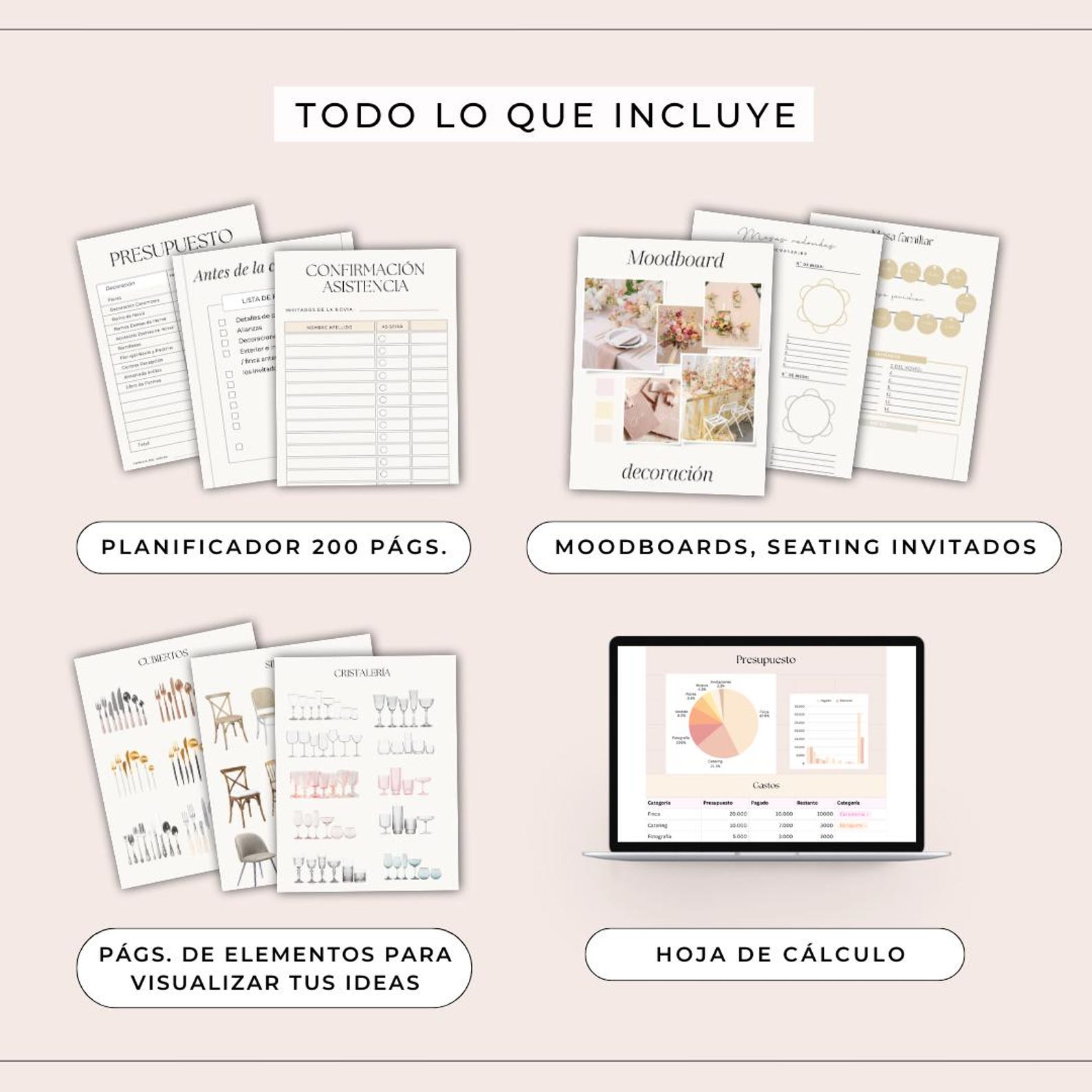Spanish Wedding Planner, Printable Canva Template (150 Pages) - Etsy