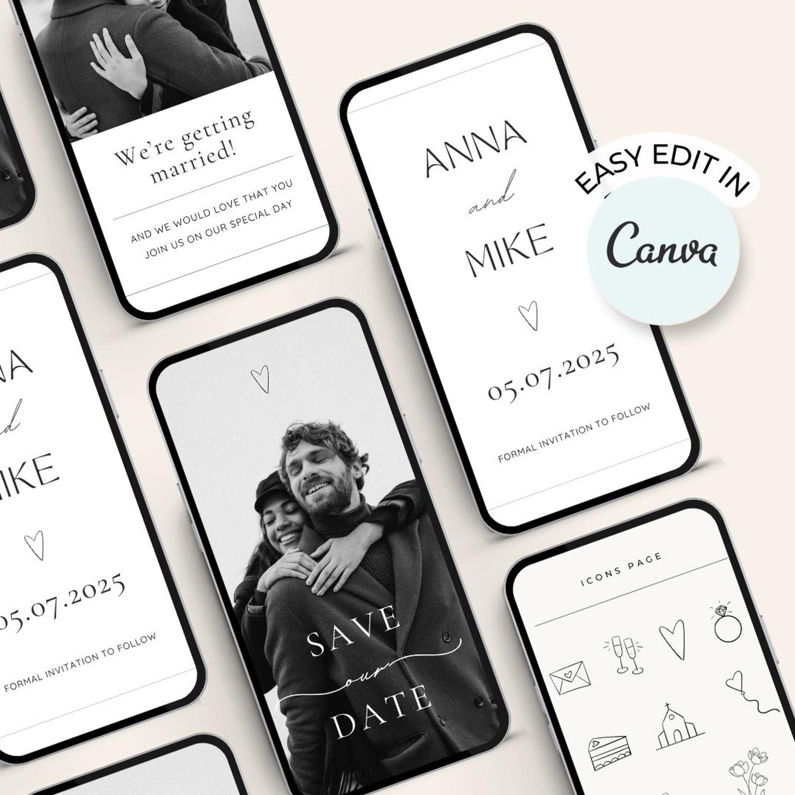 Save the Date Template Card & Video Save the Date. Animated Wedding ...