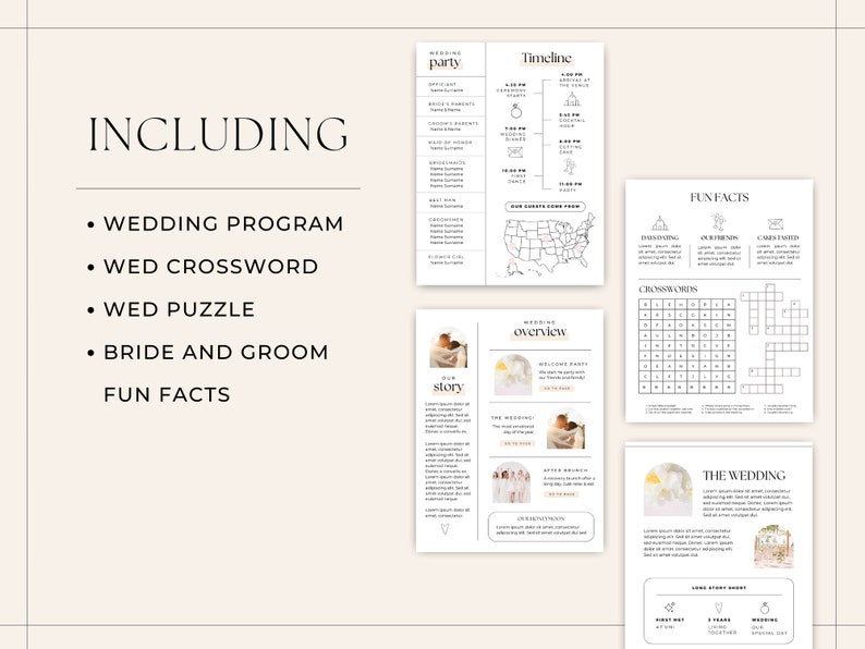 Wedding Newspaper Canva Template Wedding Crossword Wedding Etsy Australia