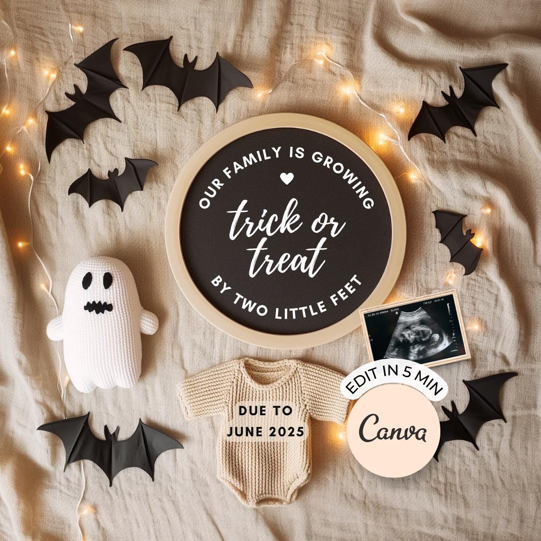 Halloween Pregnancy Announcement, Gender Neutral Social Media Reveal ...