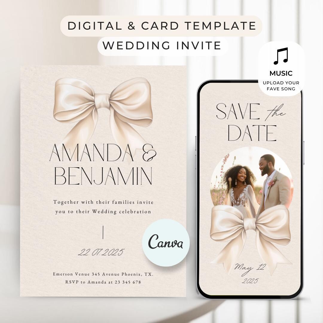 Save the Date Template Digital Wedding Invitation. Animated Wedding ...