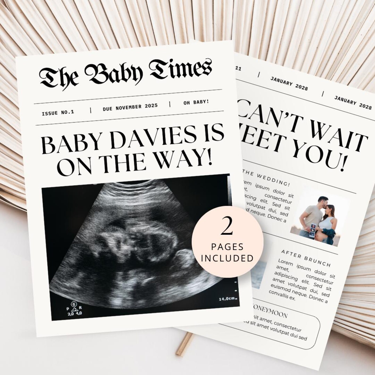 Baby Newspaper Pregnancy Announcement to Husband Baby Announcement ...