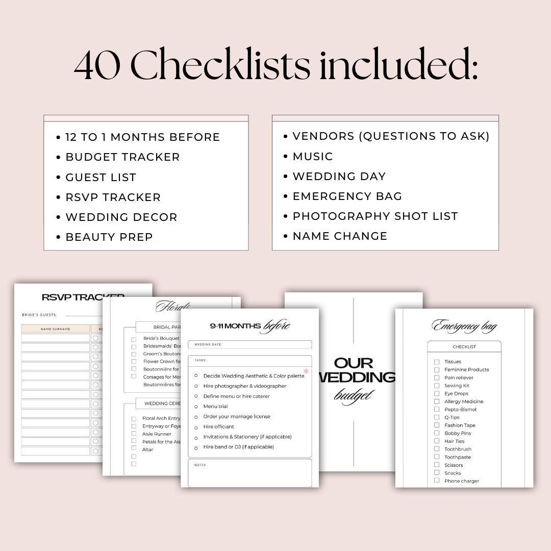 Small Wedding Planer. Micro Wedding Planner Checklist. Wedding on a ...