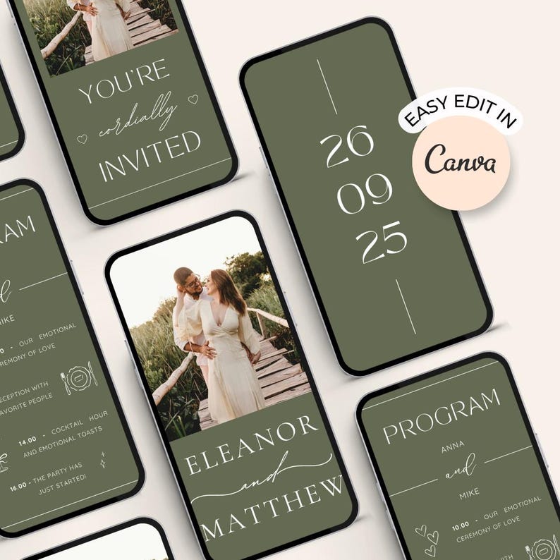 Elegant Wedding Digital Invitation Wedding Video Invite Animated ...