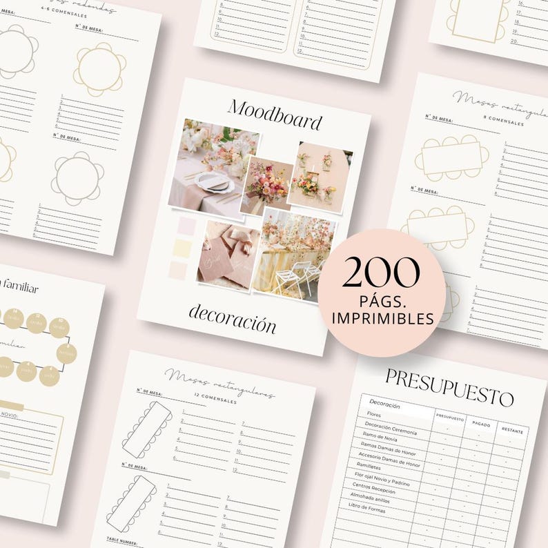 Spanish Wedding Planner, Printable Canva Template (150 Pages) - Etsy