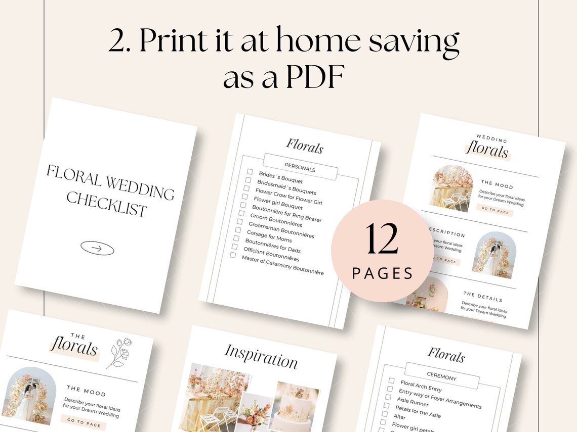 Floral Wedding Checklist, Canva Template (digital Download) - Etsy