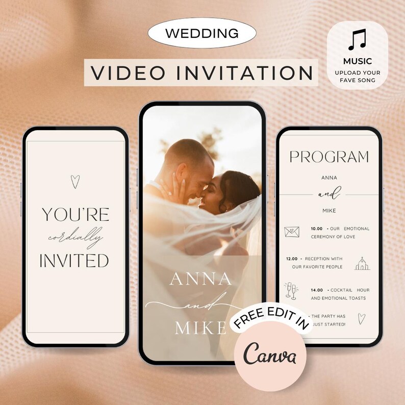 Wedding Video Invitation Template Animated Wedding Invitation With ...