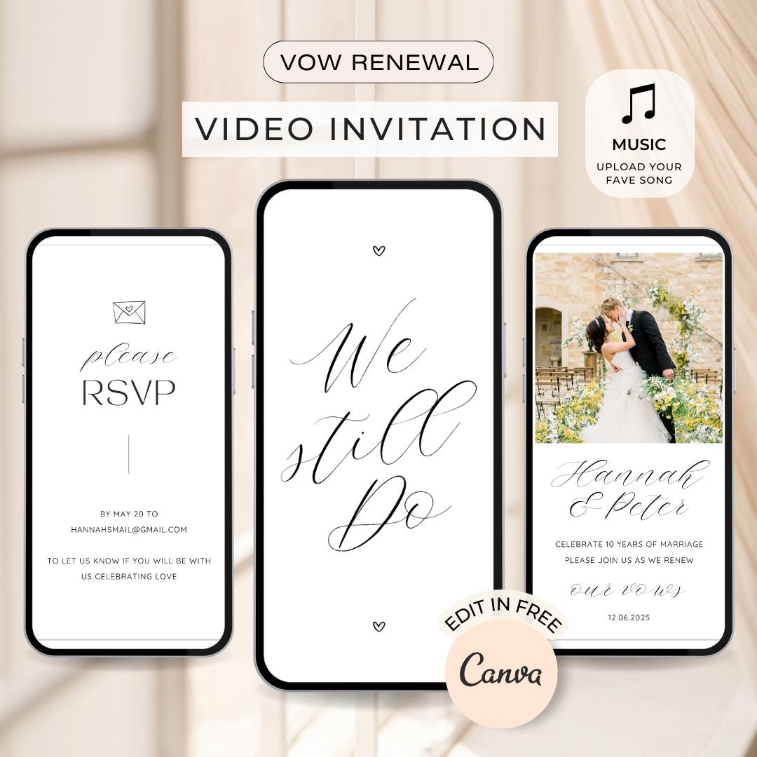 Digital Wedding Invitation Animated Digital Wedding Invite Save the ...