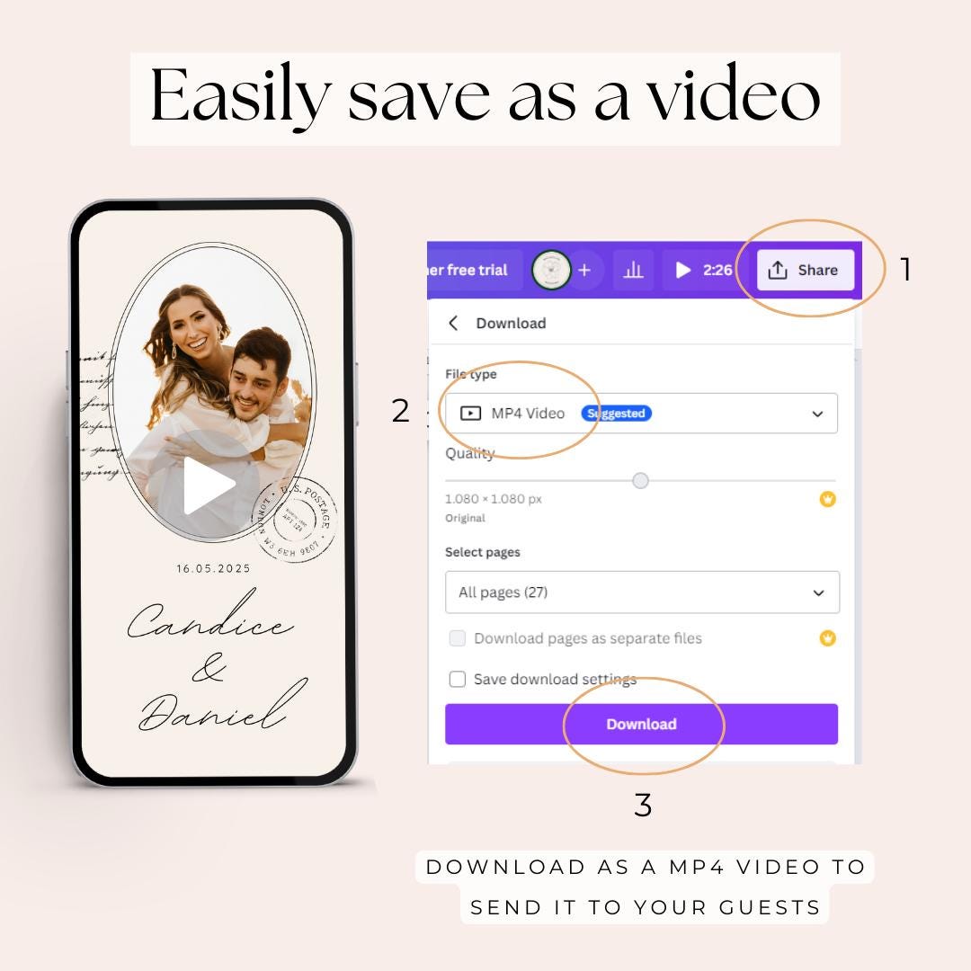 Destination Wedding Invitation Video Animated Invitation Passport ...