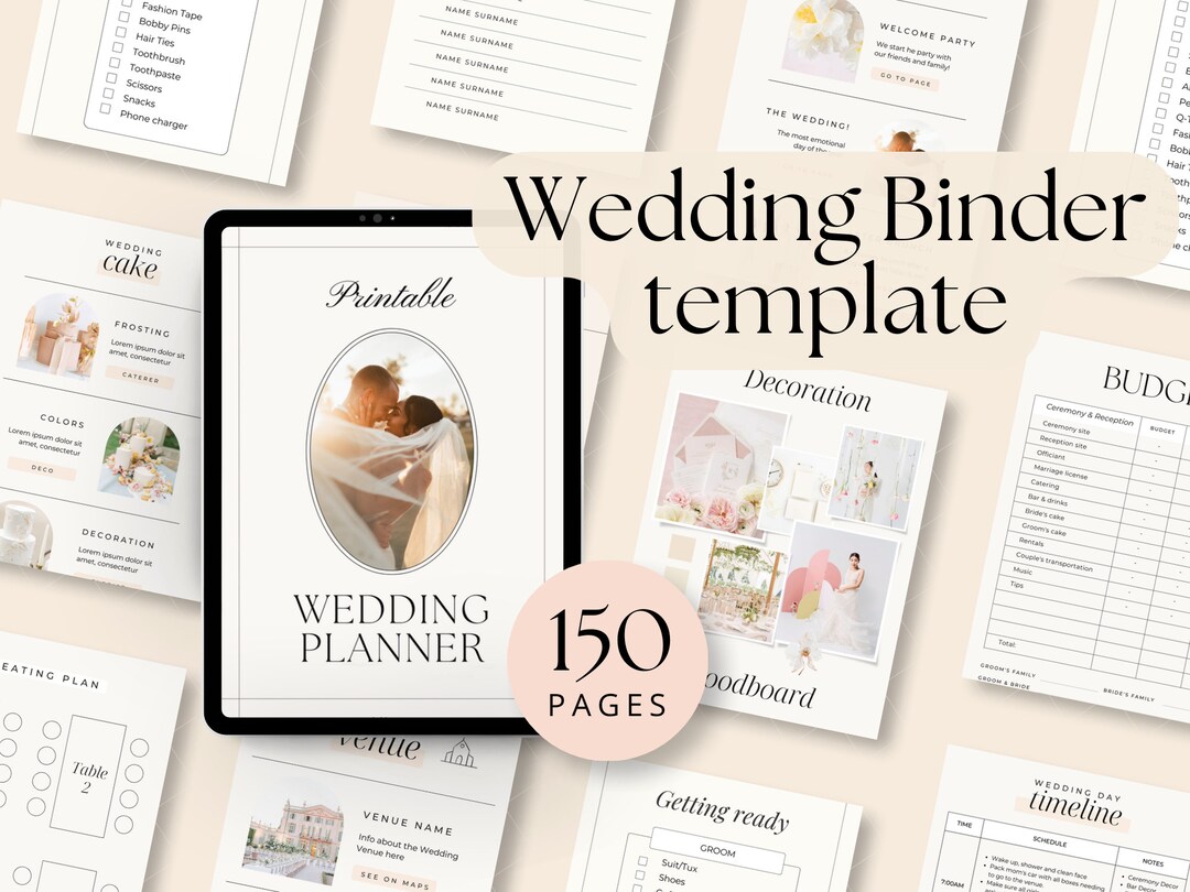 Wedding Planner Printable, Wedding Timeline Template, Wedding Day ...
