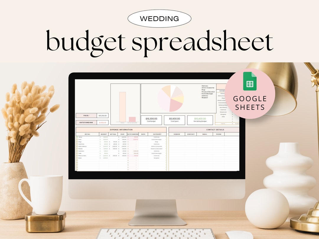 Wedding Budget Template Google Sheets. Budget Spreadsheet. Wedding ...