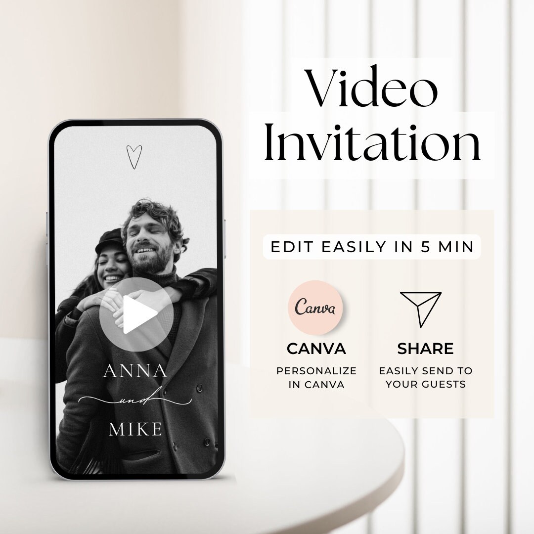 Digital Wedding Invitation. Animated Wedding Invitation Video. Digital ...