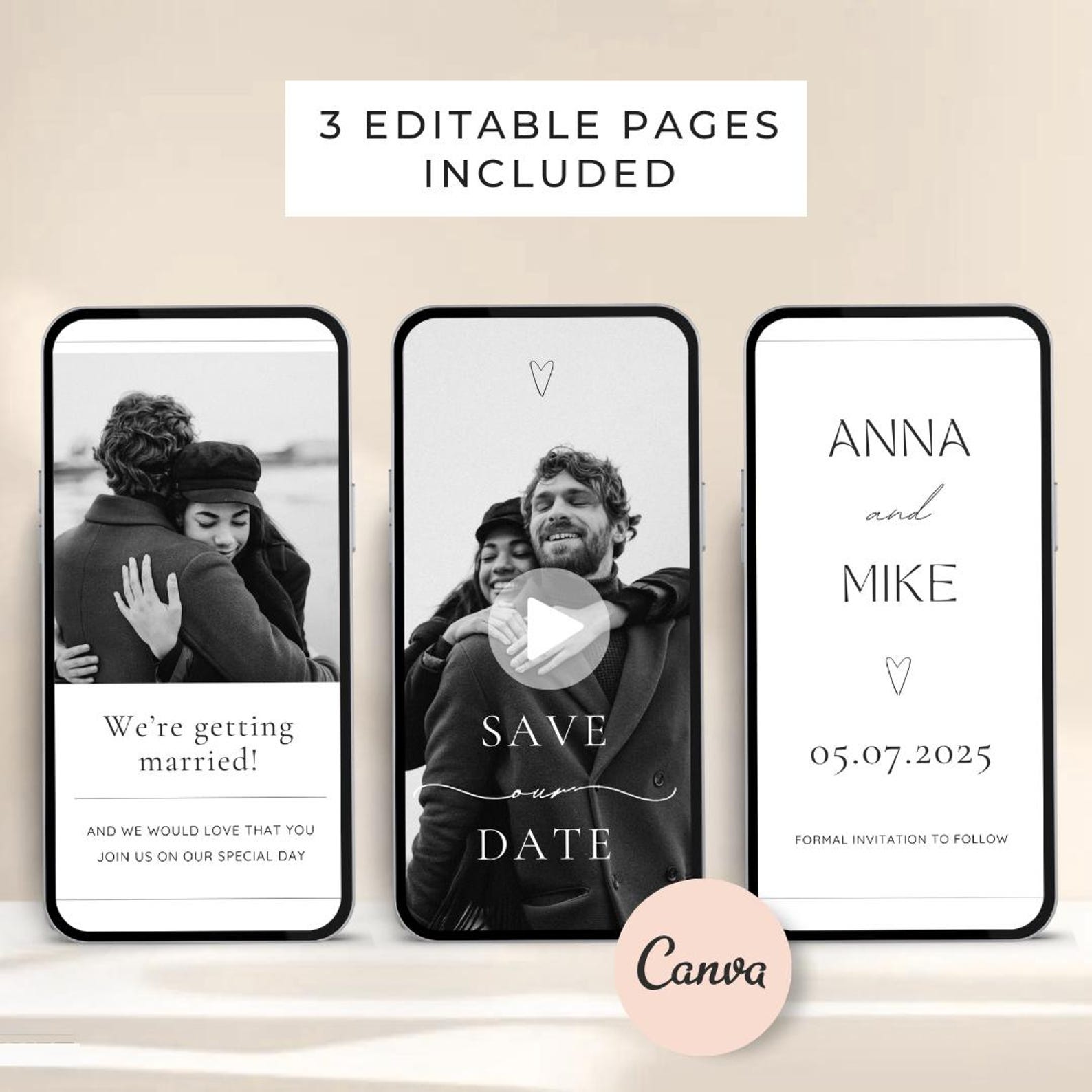 Save the Date Template Card & Video Save the Date. Animated Wedding ...