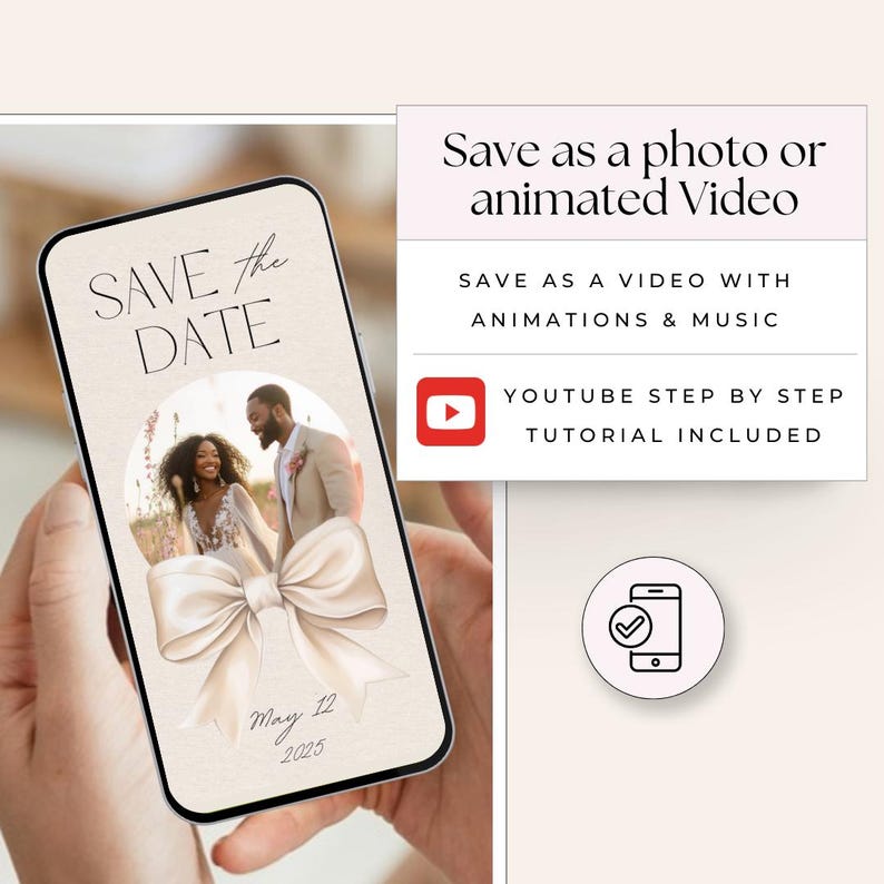 Save the Date Template Digital Wedding Invitation. Animated Wedding ...