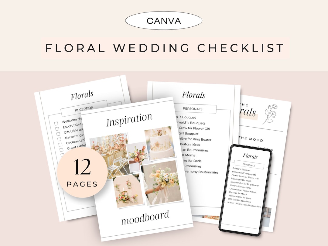 Wedding Flowers Checklist Printable, Mother of the Bride Checklist ...