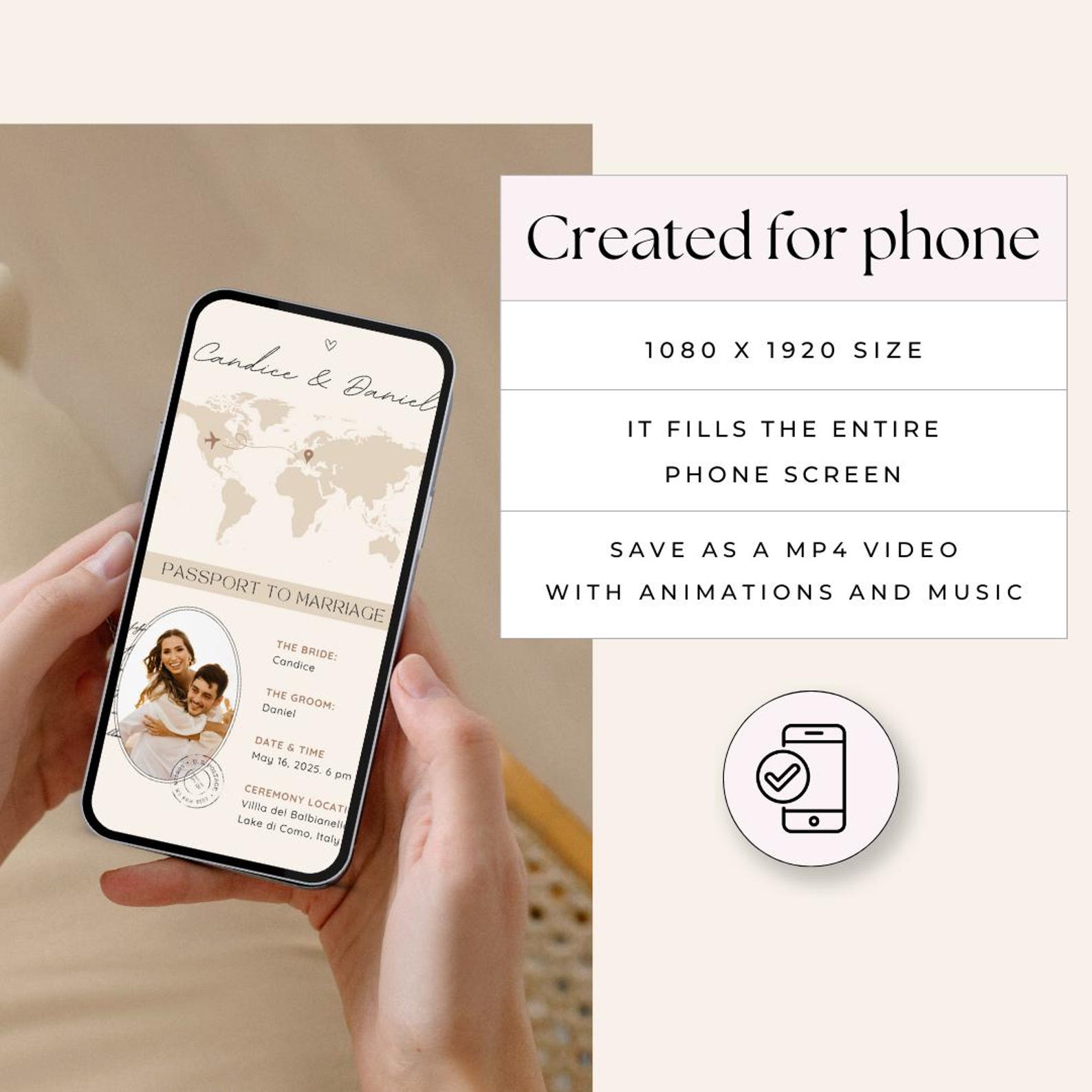 Destination Wedding Invitation Video Animated Invitation Passport ...