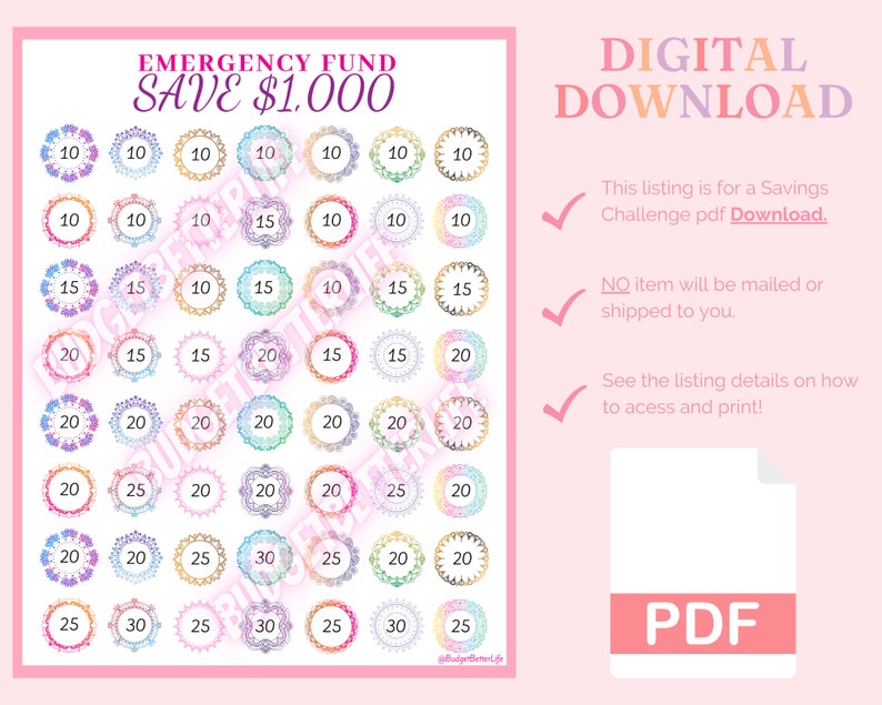 Emergency Fund 1000 Savings Tracker 1000 Emergency Fund - Etsy Emergency Fund 1000 Savings Tracker 1000 Emergency Fund - Etsy