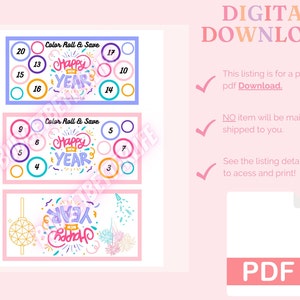 Happy New Year Color Roll & Save! Digital Download W/ Two A6 Size ...