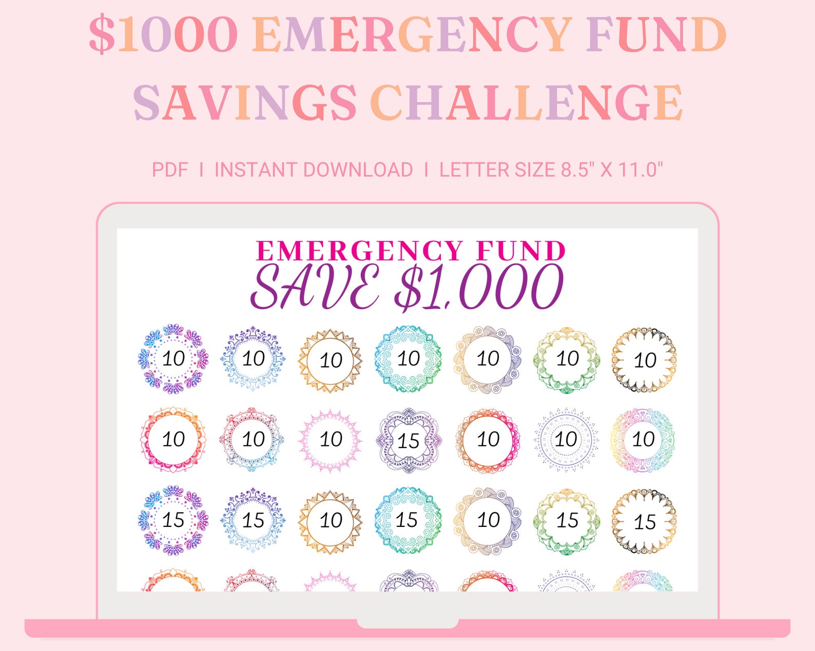 Emergency Fund 1000 Savings Tracker 1000 Emergency Fund - Etsy