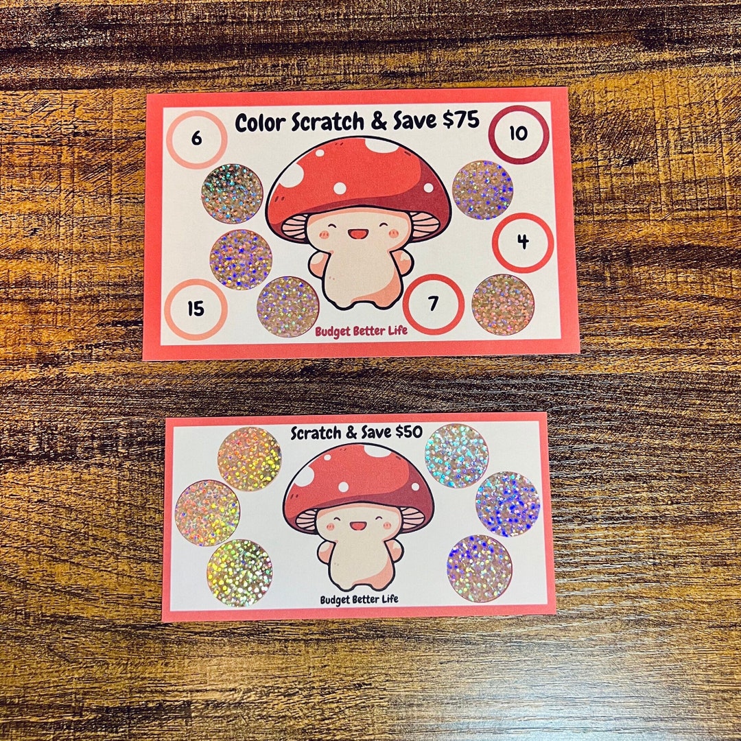 Color Scratch & Save Challenge! Happy Mushroom Savings Scratch-off ...