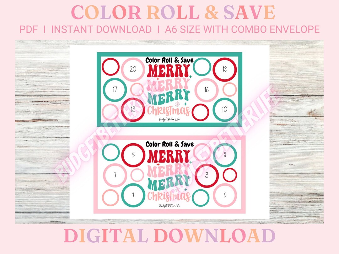 Merry Christmas Color Roll & Save! Digital Download W/ Two A6 Size ...
