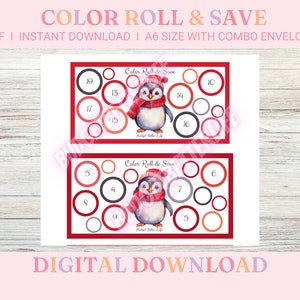 Christmas Penguin Color Roll & Save! Digital Download W/ Two A6 Size ...