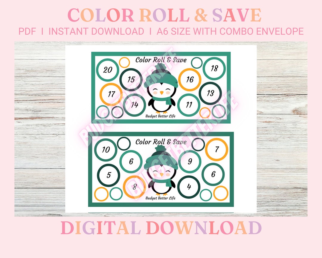 Winter Penguin Color Roll & Save! Digital Download W/ Two A6 Size ...