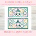 Winter Penguin Color Roll & Save Digital Download W/ Two A6 Size ...