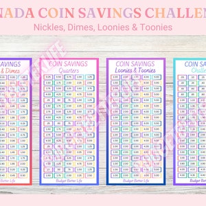 CANADIAN COIN SAVINGS Challenge! Printable Coin Savings, Nickels Dimes ...