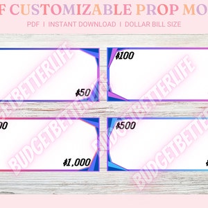 Printable Prop Money, Decorate Your Own Prop Money, Dollar Bill Size ...