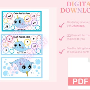Narwhal Color Roll & Save! Digital Download! Two A6 Size Savings ...