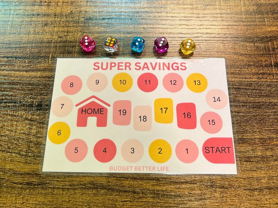 Super Savings Game Board Laminated Savings Challenge Game, Fits A6 / A5 ...