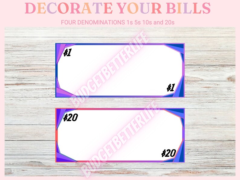 Printable Prop Money Decorate Your Own Prop Money Dollar - Etsy