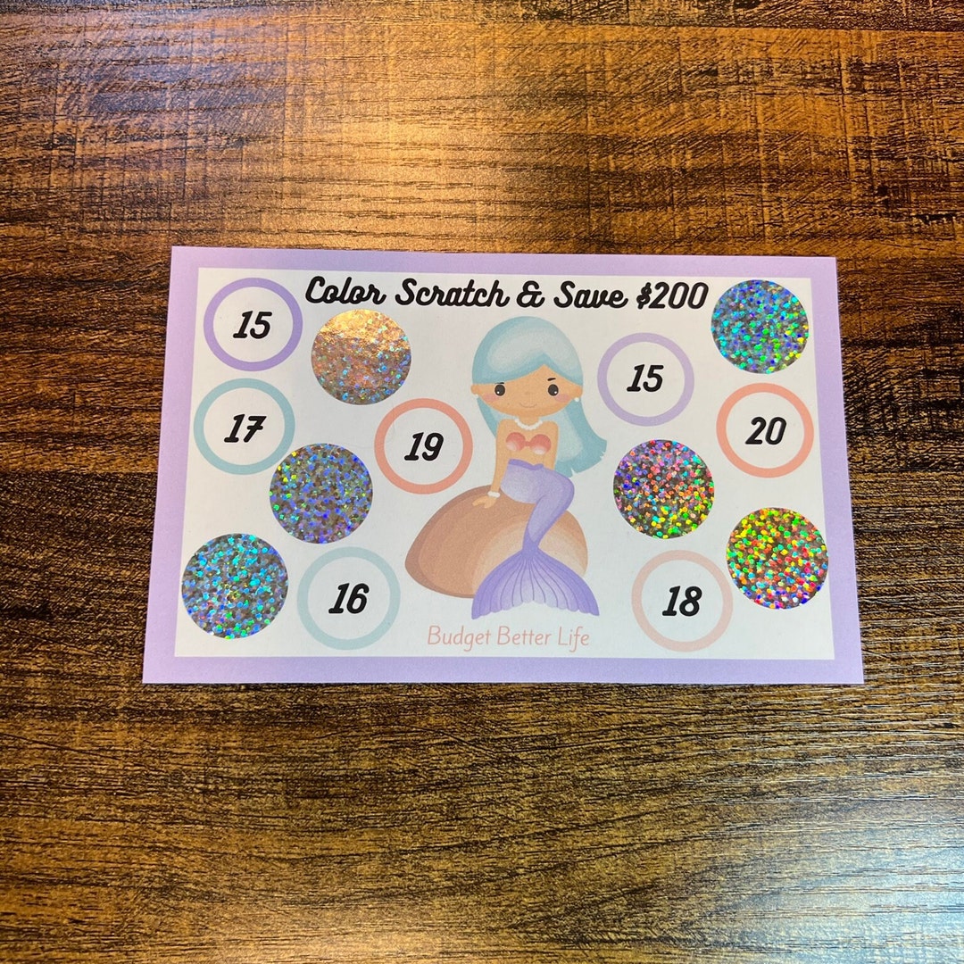 Color Scratch & Save Challenge! Purple Mermaid Scratch-off, Save 50 or ...