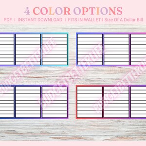 Printable Mini Expense Tracker, Blank Mini Tracker, Fits in Wallet Size ...