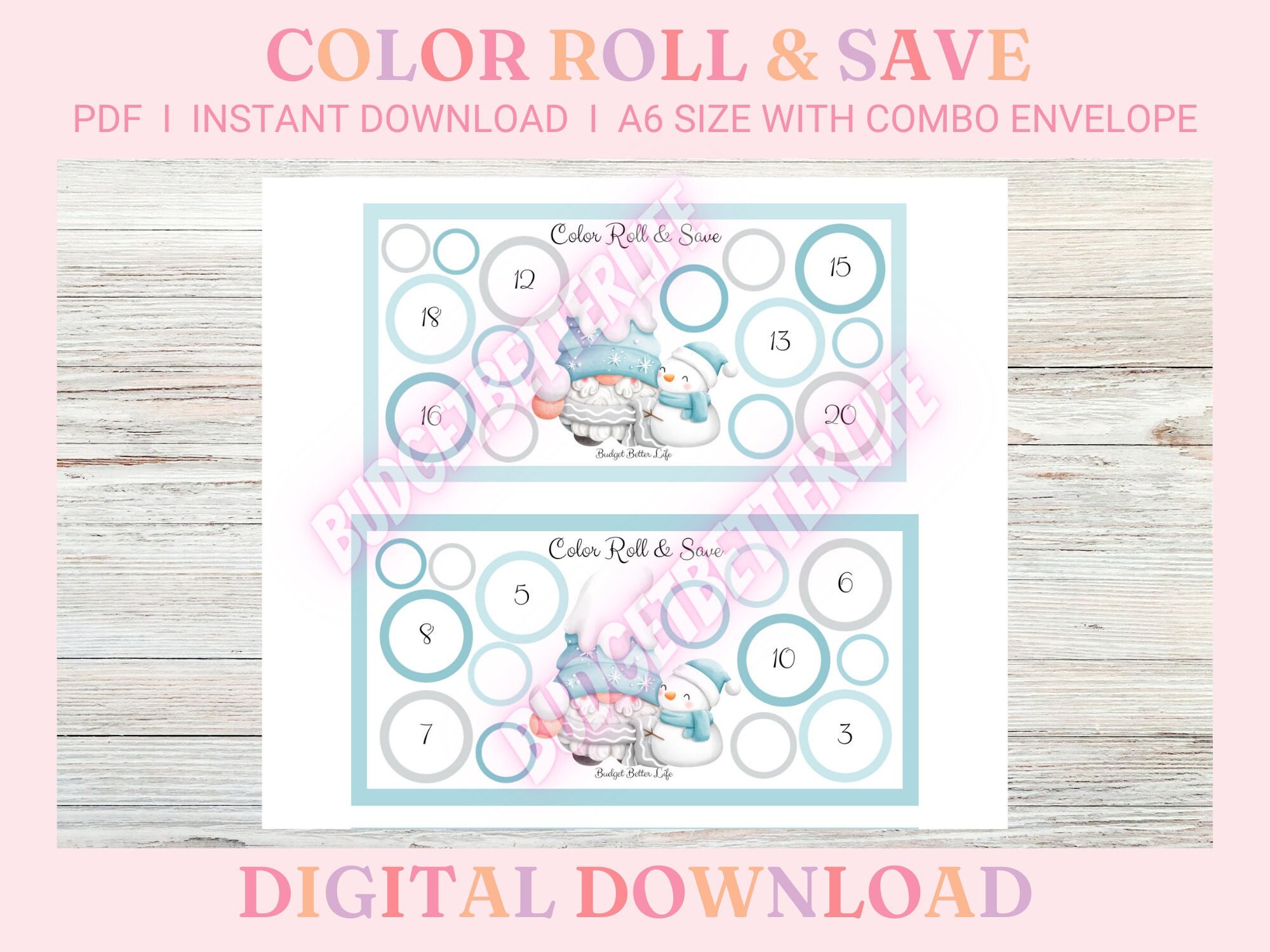 Winter Gnome Color Roll & Save! Digital Download W/ Two A6 Size Savings ...