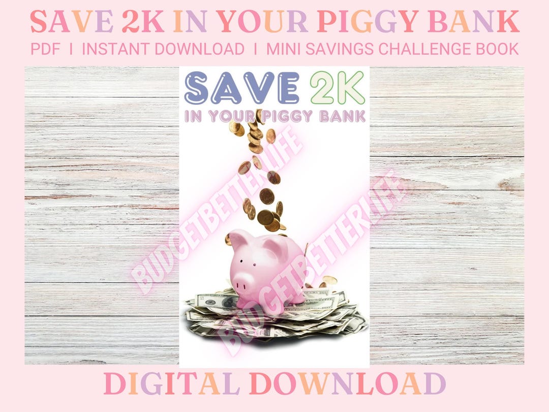 Save 2K in Your Piggy Bank! Cash Stuffing Savings Challenge Mini Book ...