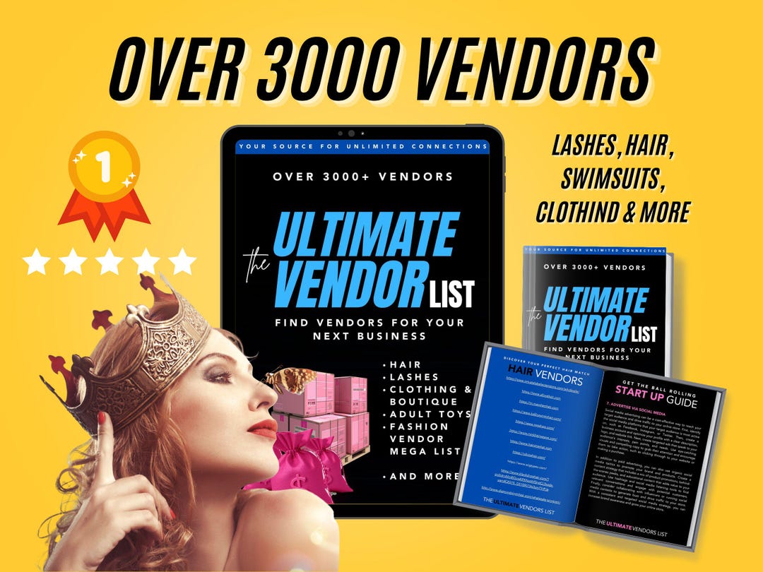 3000 Vendors Ebook MRR PLR | Hair Vendor, Lash Vendor, Fashion Clothing ...