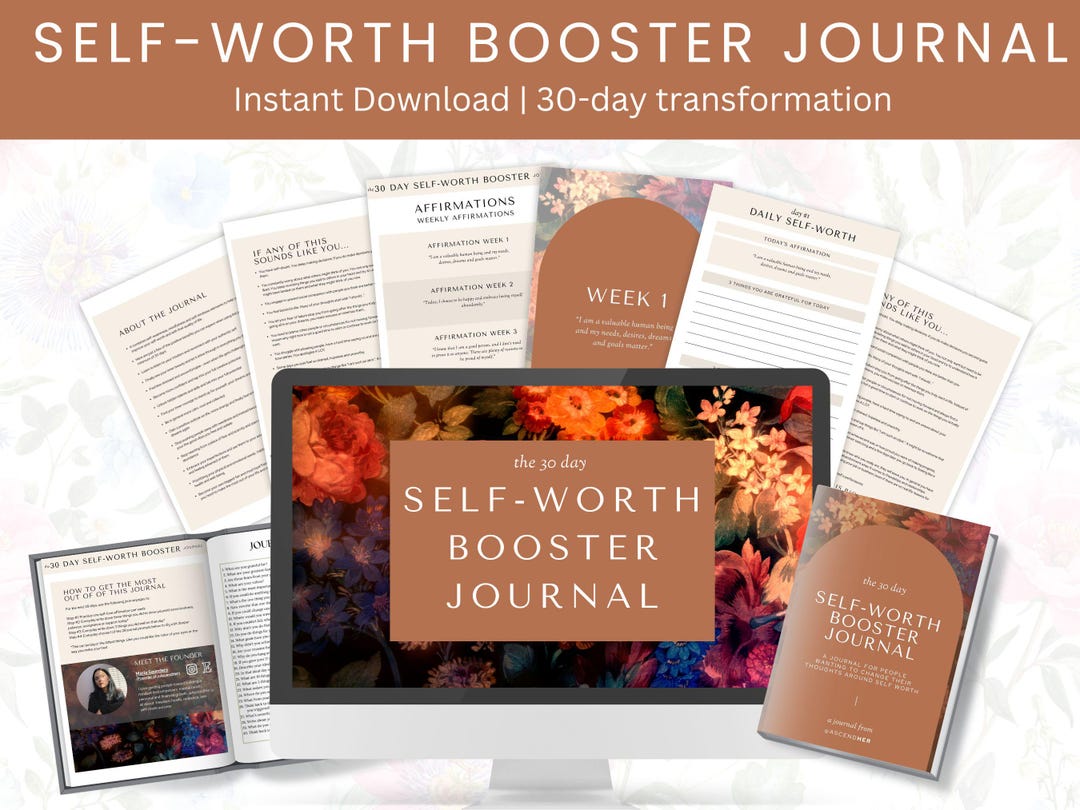 Self--worth Booster Journal - 30 Days of Self Worth Worksheets ...