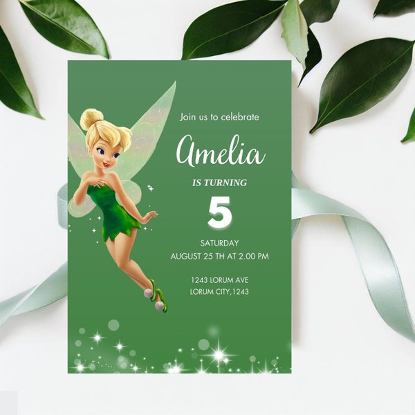 Tinkerbell Invitation - Etsy
