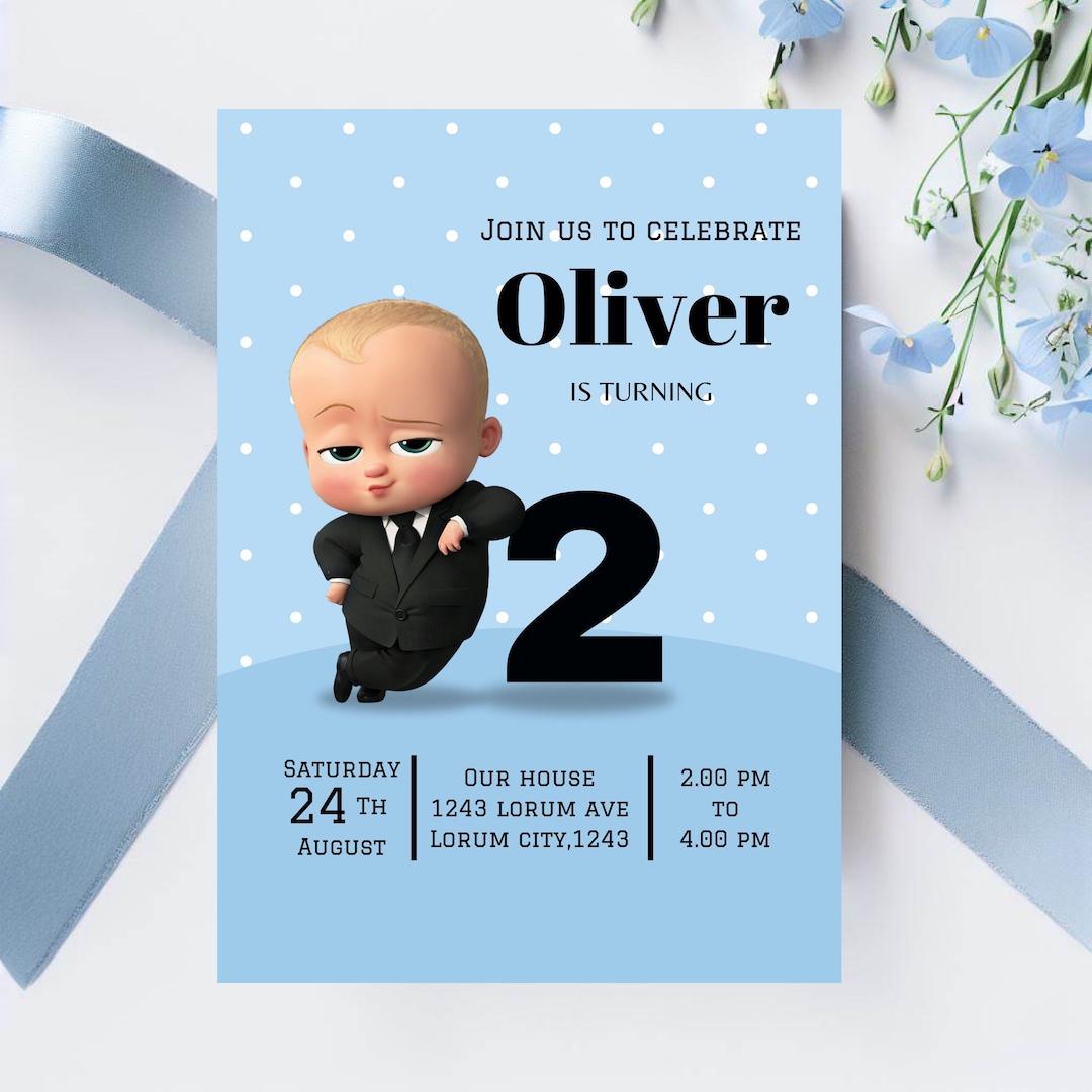 Baby Boss Birthday Invitation Template Boss Baby Invitation - Etsy
