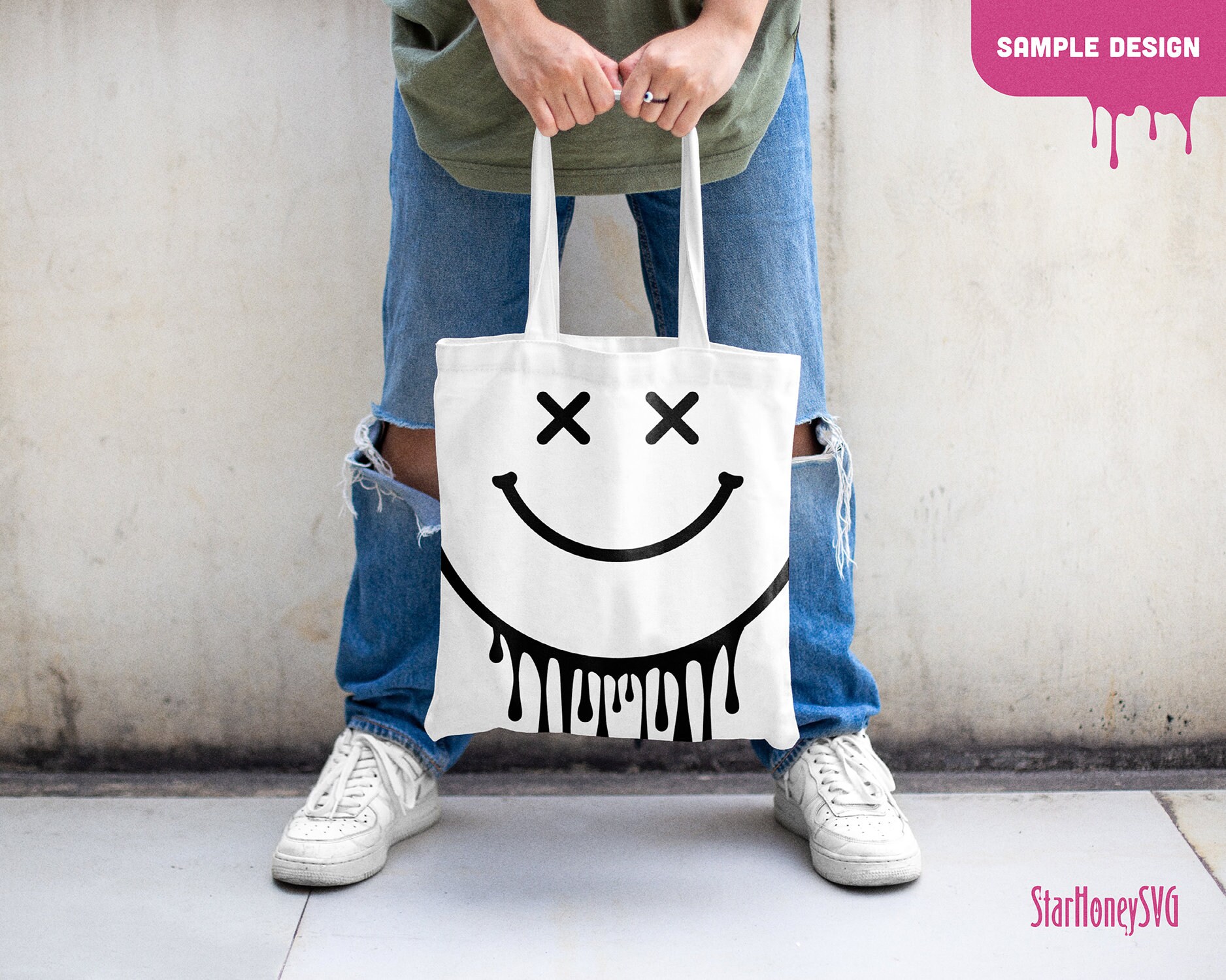 Cross Eyes Smiley Face Pack 6 Custom SVG & PNG Cut File Variations ...