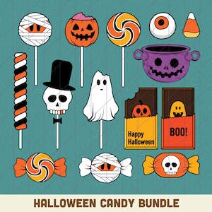 Retro Halloween Candy SVG/PNG Clipart Bundle. Cut Files Perfect for ...
