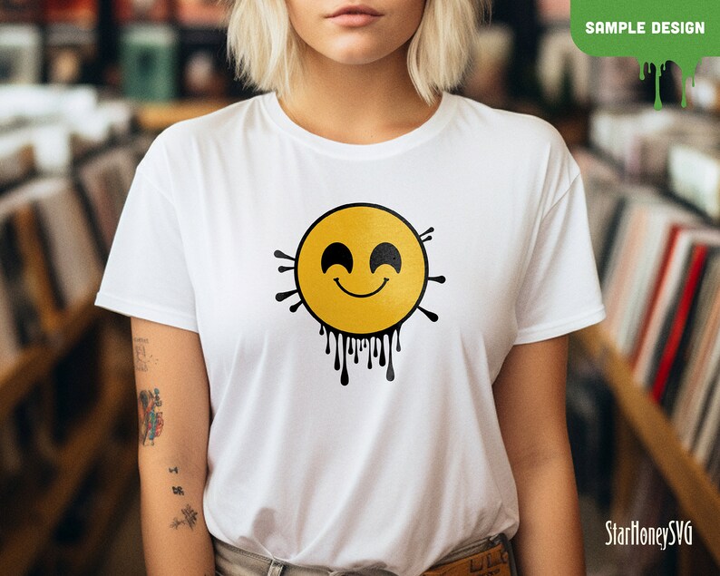 Retro Alien Smiley Face Pack 6 Custom SVG & PNG Cut File Variations ...