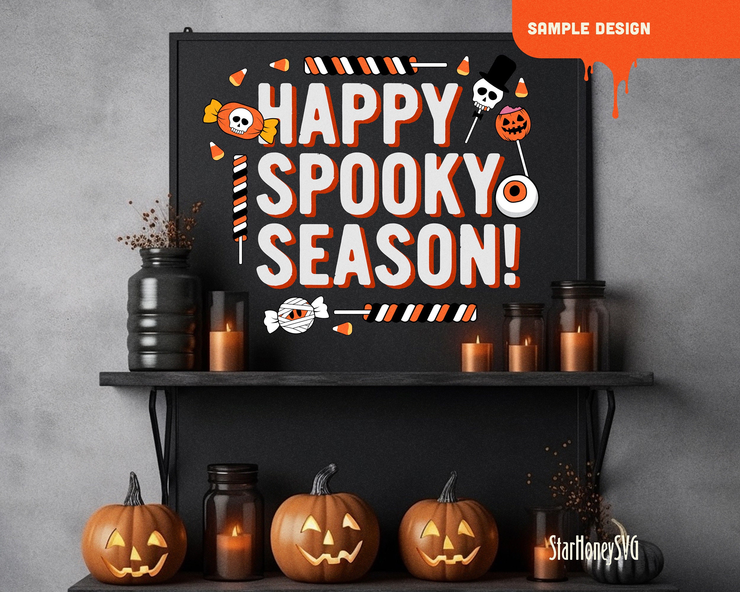 Retro Halloween Candy SVG/PNG Clipart Bundle. Cut Files Perfect for ...